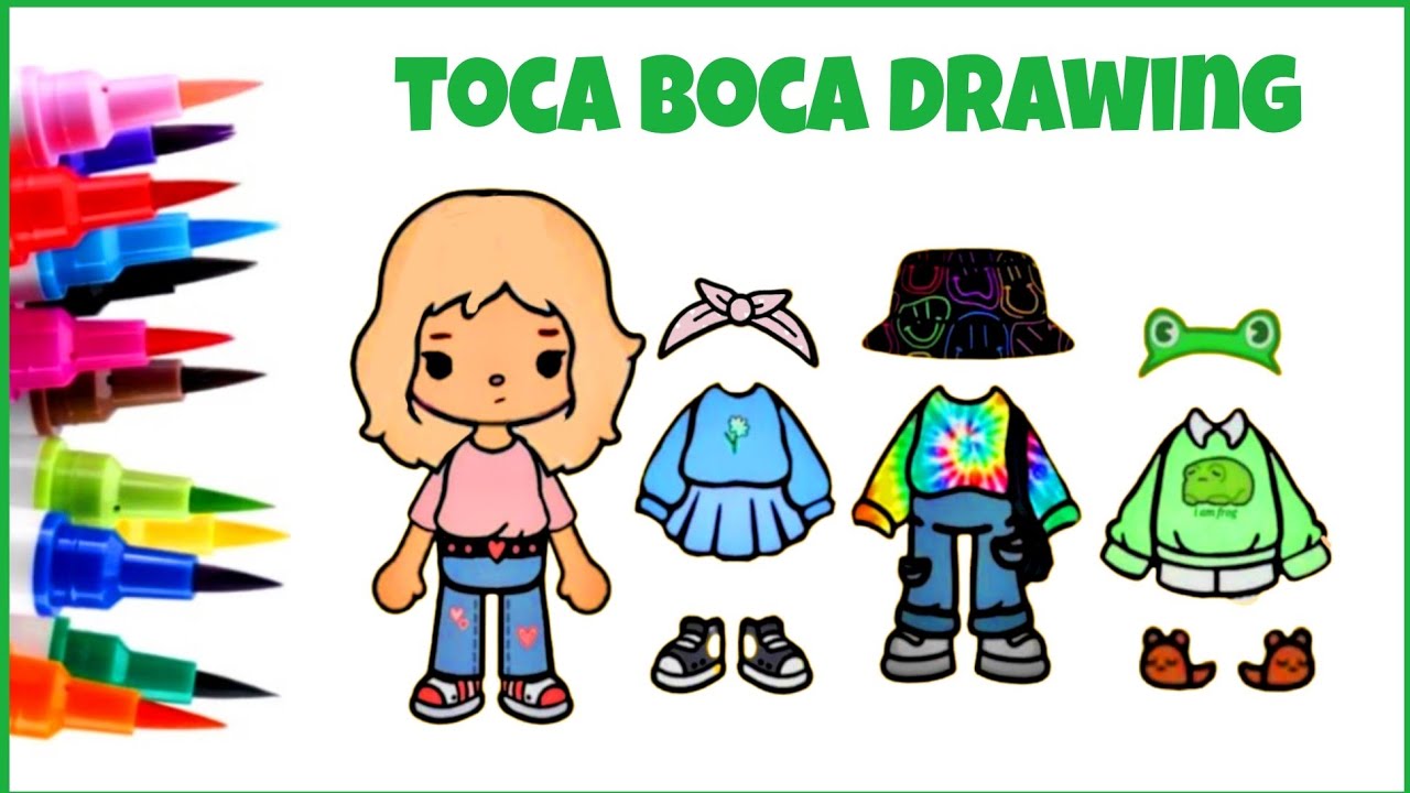 How to make a Toca Boca doll yourself easily/ How to draw a Toca boca ...