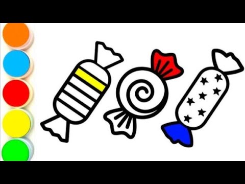 Menggambar dan mewarnai permen, untuk anak anak | Drawing and coloring ...