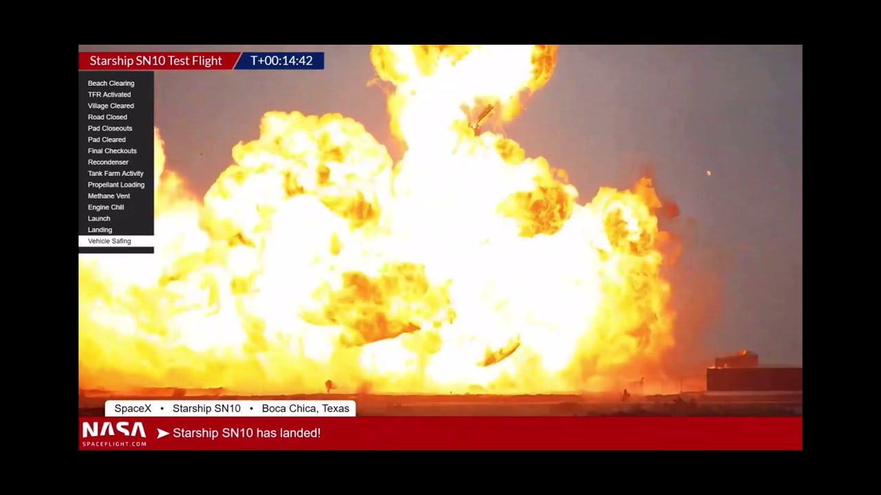 Starship SN10 Explosion 3rd March 2021 - YouTube