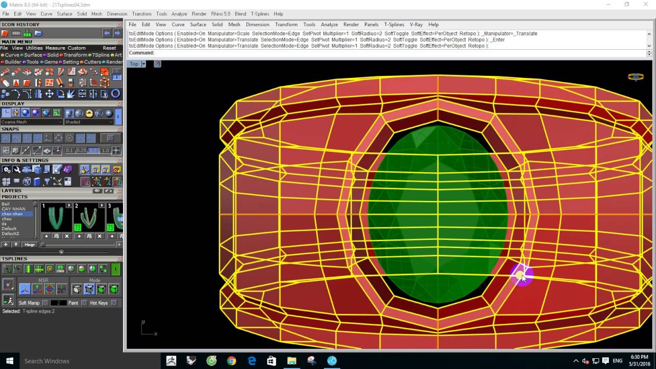 Man ring with Matrix, Tspline - YouTube