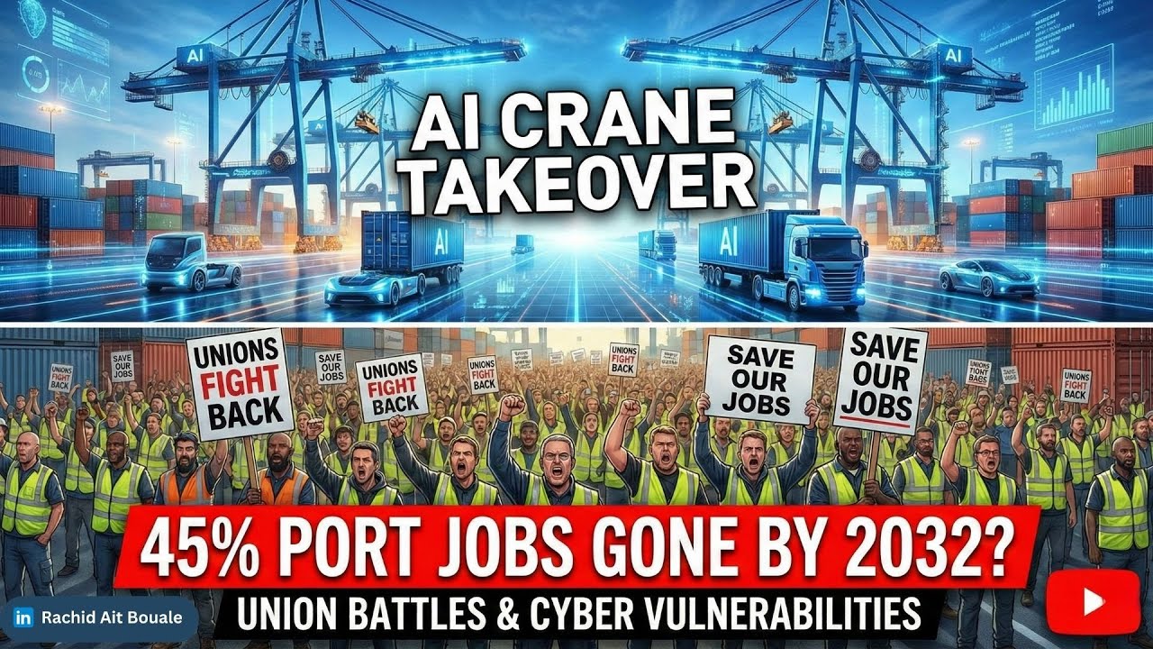 AI Crane Takeover: 45% Port Jobs Gone by 2032? Unions Fight Back - YouTube