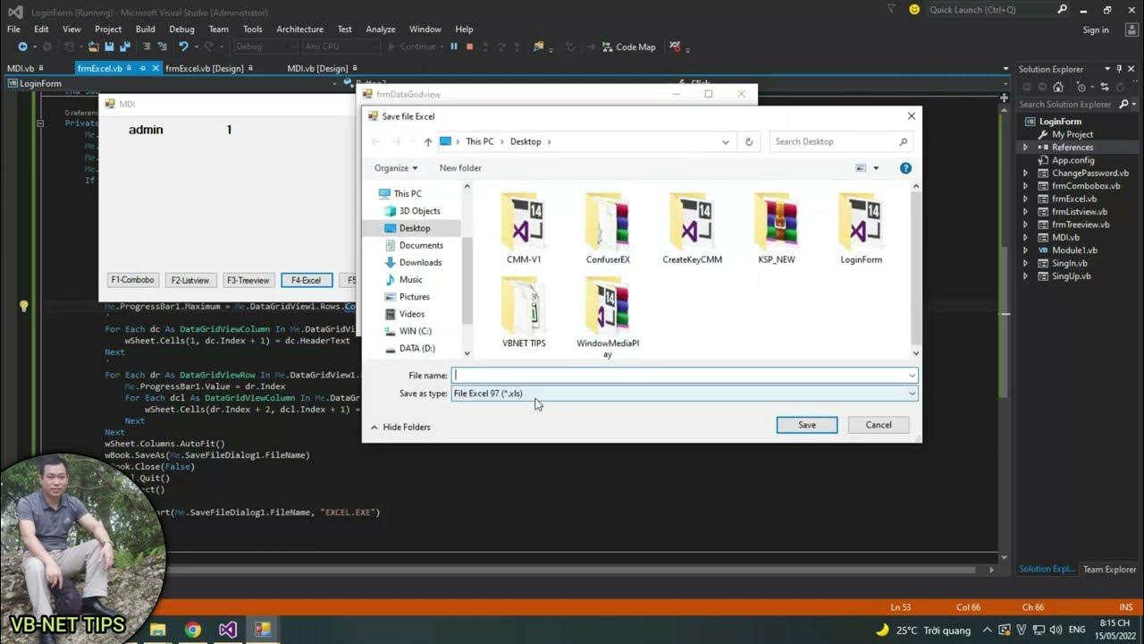 Export excel file, save file with Savefiledialog and Progressbar | VB.NET TIPS - YouTube