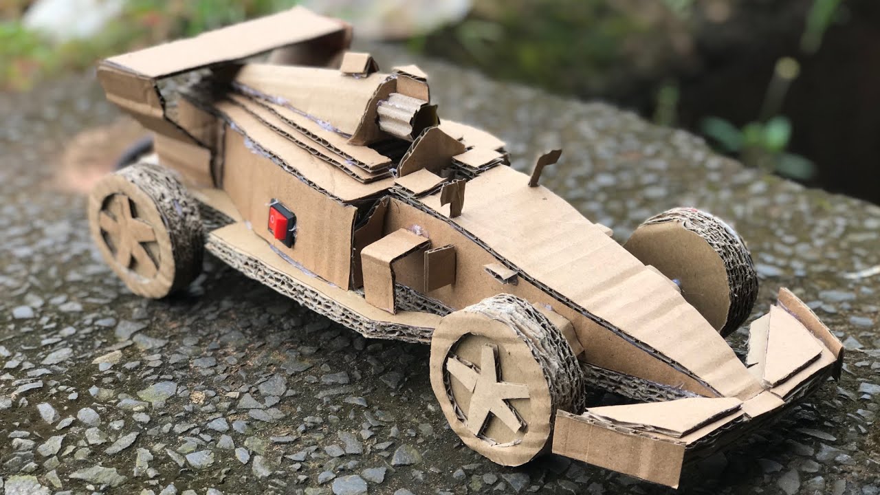 How to make Amazing Remote Control F1 Racing car (Ferrari) cardboard ...