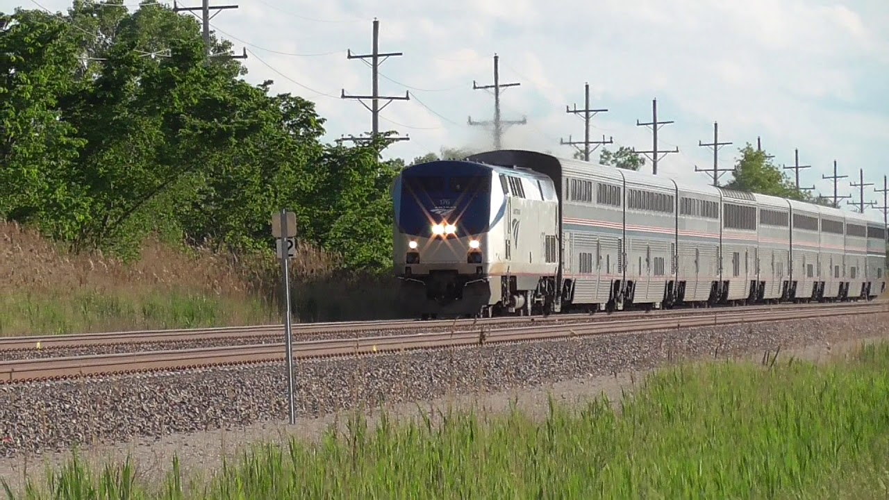 Amtrak 176 North Braceville, IL 5/26/19 - YouTube