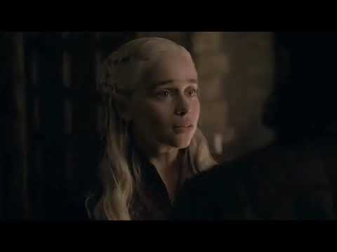 Game of Thrones - Jon snow and Daenerys targaryen kiss scene S8E4