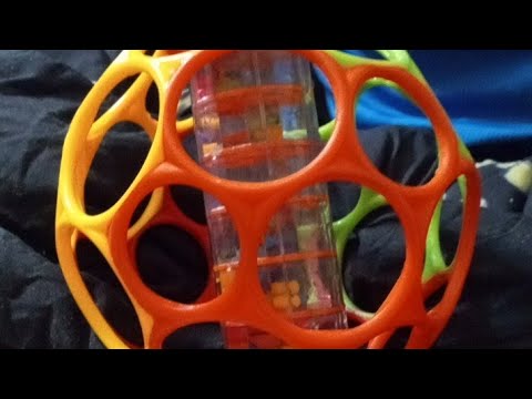 Krystal Plays Bright Starts Oball Rollin' Rainstick Rattle - YouTube