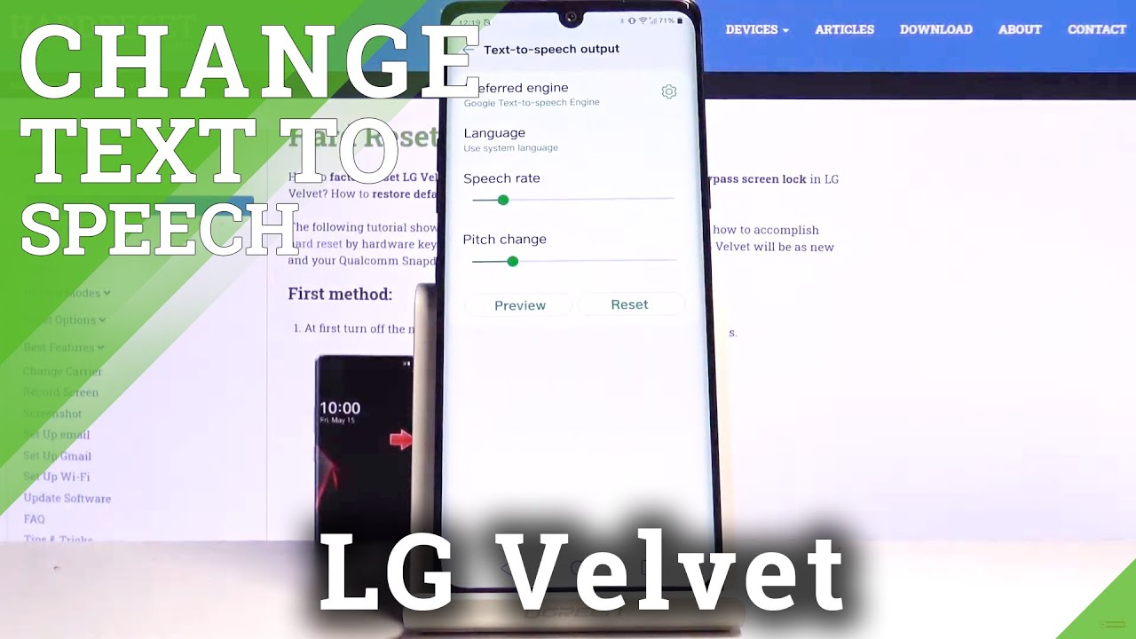 How to Change Text to Speech on LG VELVET – Text to Speech - YouTube