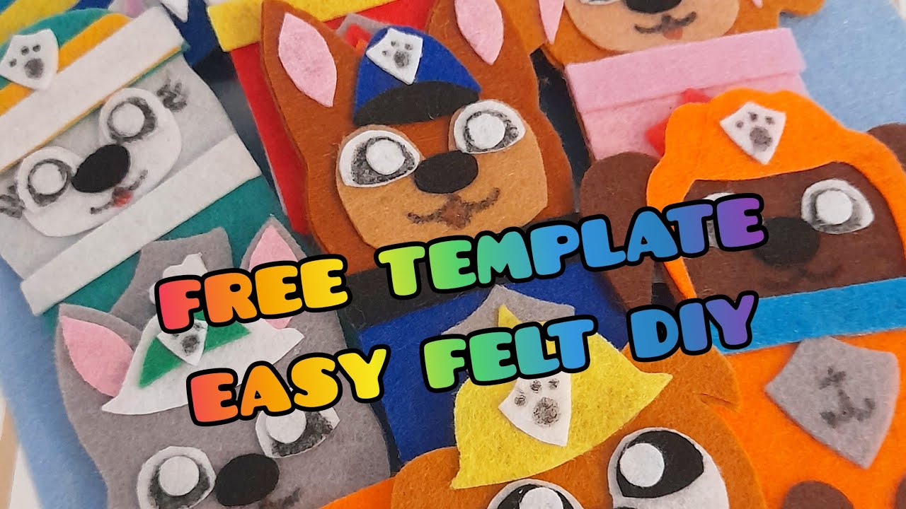 DIY Paw Patrol Finger Puppets and Look-Out Tower Felt Busy Book (No Sew ...