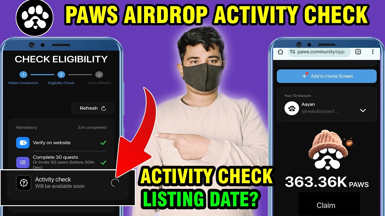 PAWS Airdrop Activity Check | Paws Airdrop Listing Date | Paws Airdrop ...