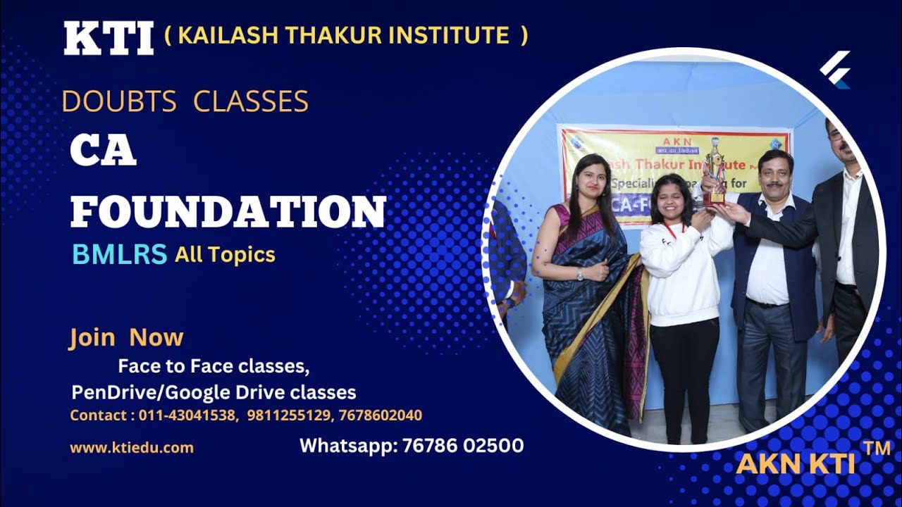 #DOUBTS CLASS # BMLRS # CA FOUNDATION # KAILASH THAKUR # SHORTCUT TRICKS # - YouTube