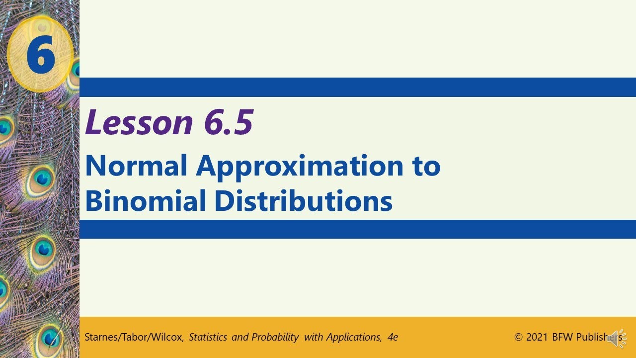 Honors Stats: 6.5 Normal Approximations to Binomial Distributions - YouTube