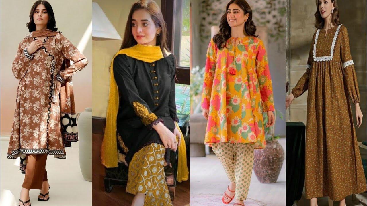 summer frock design/comfortable lawn long frock design/pintex style ...