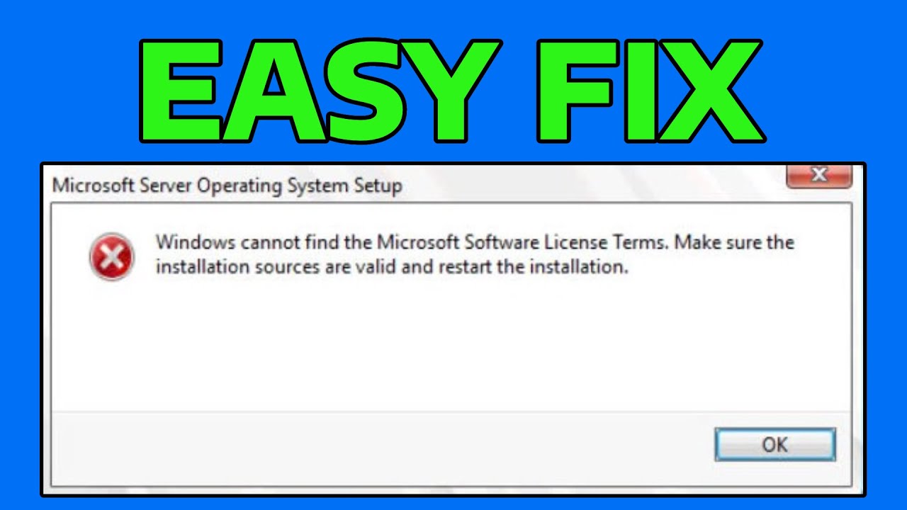 How To Fix Windows Cannot Find The Microsoft Software License Terms ...