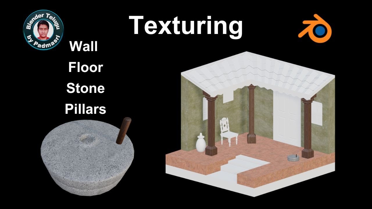 Blender Texturing(PBR) Tutorial Wall Floor Pillars Grinding Stone ...