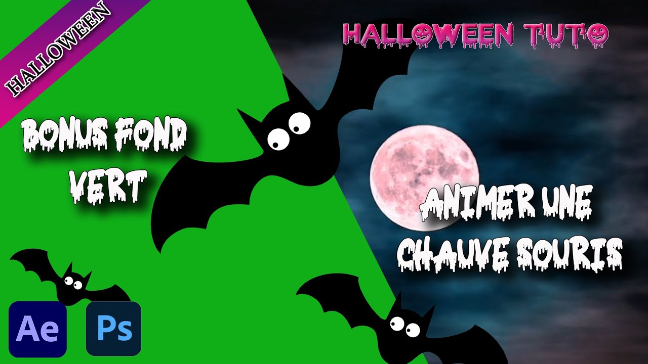 [TUTO HALLOWEEN]Comment faire une chauve souris qui vole + bonus animation fond vert (after ...
