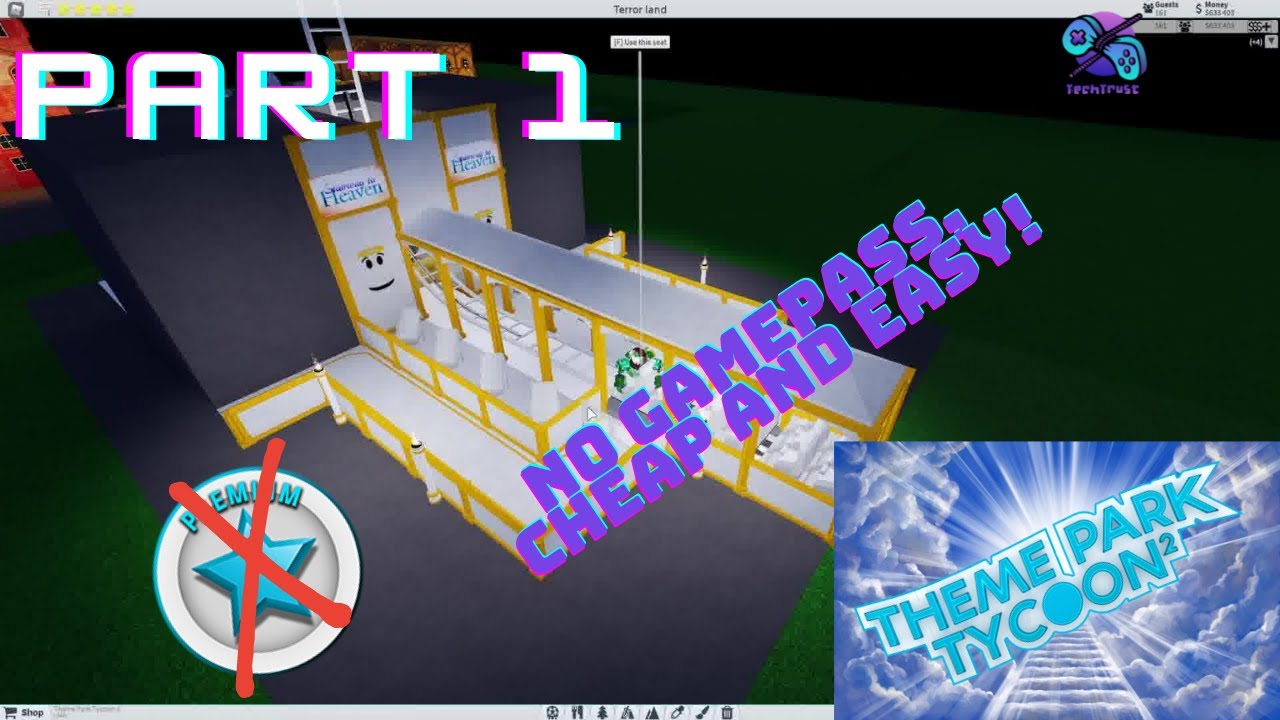 Part 1/2 TPT2 HEAVEN ROLLER-COASTER (Roblox- theme park tycoon 2) No ...
