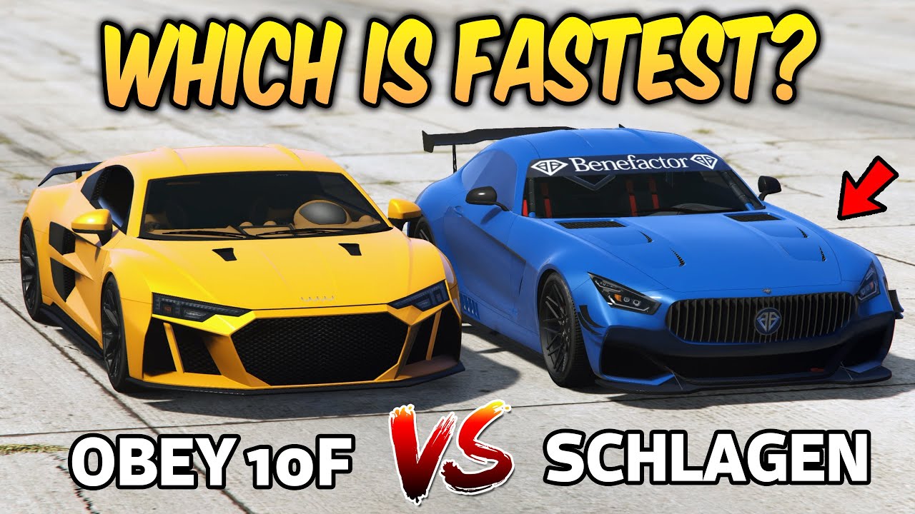 GTA 5 ONLINE - OBEY 10F VS SCHLAGEN GT (WHICH IS FASTEST?) - YouTube