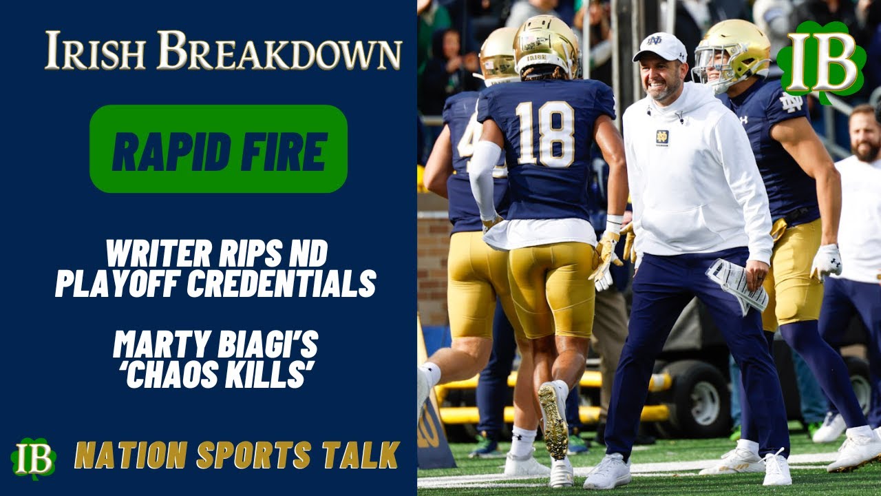 Rapid Fire: Writer Rips Notre Dame's Playoff Credentials, Marty Biagi ...