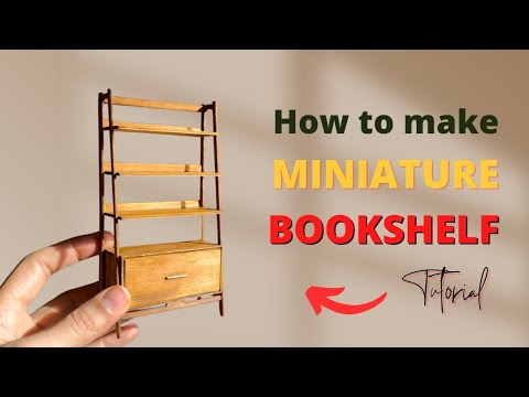 How to Make Miniature Bookshelf | Dollhouse Furniture | DIY