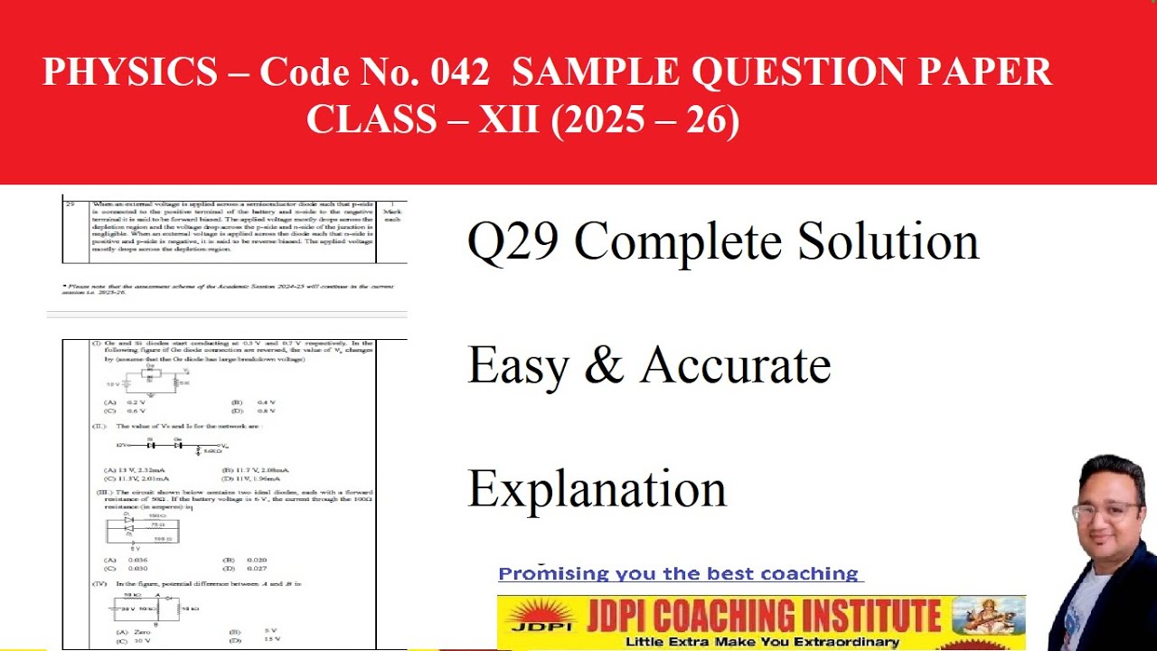 Q29 Complete Solution || PHYSICS – Code No. 042SAMPLE QUESTION ...