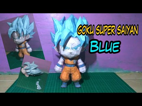 GOKU SUPER SAIYAN BLUE PAPERCRAFT DIY - YouTube