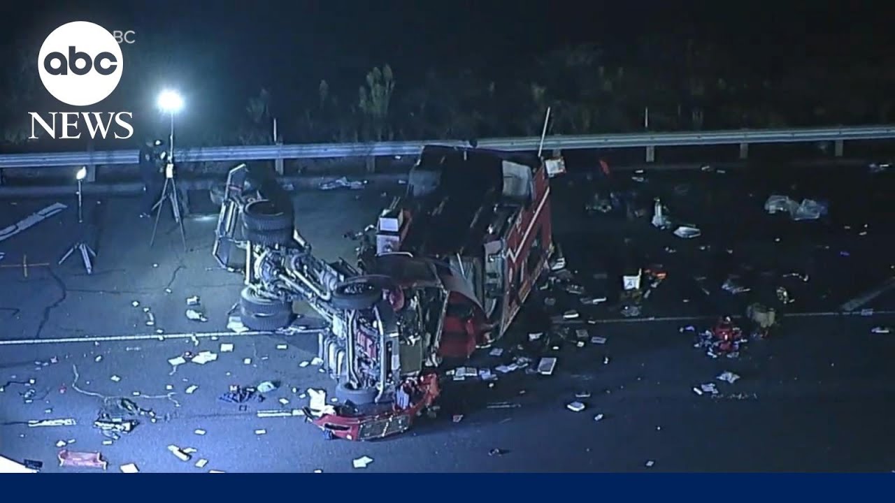 8 firefighters hospitalized after fire truck crash on Southern ...