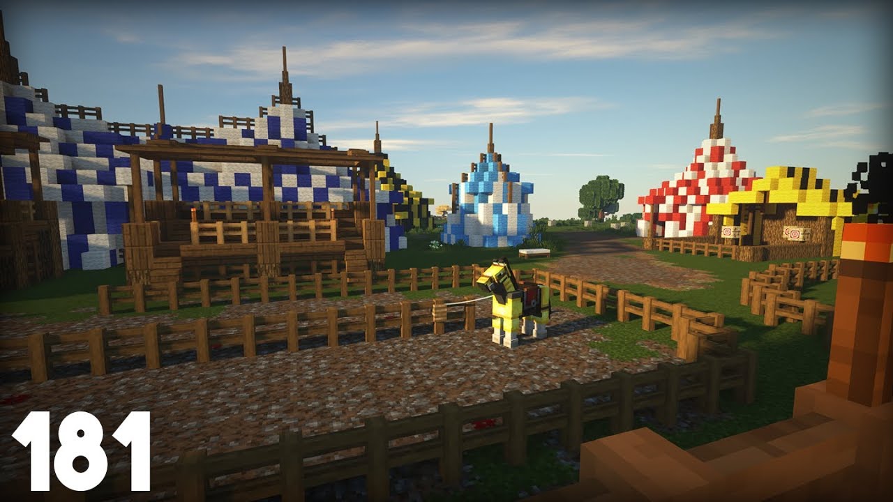 Medieval Carnival! | Building Big w/ Jerm #181 | Survival Minecraft ...