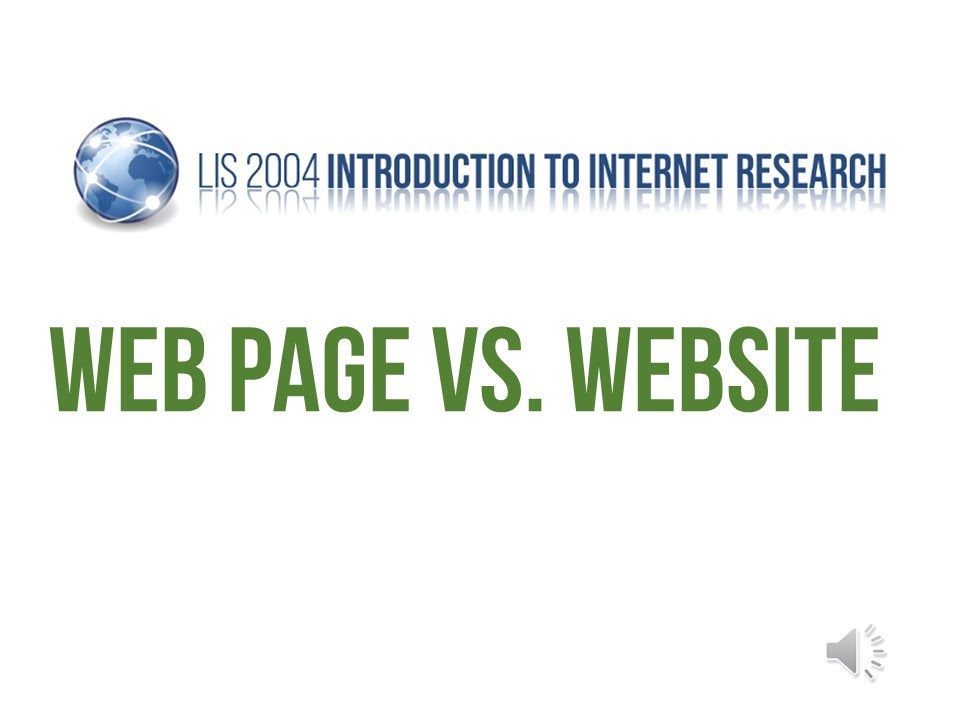 LIS 2004: Web Page vs. Website - YouTube