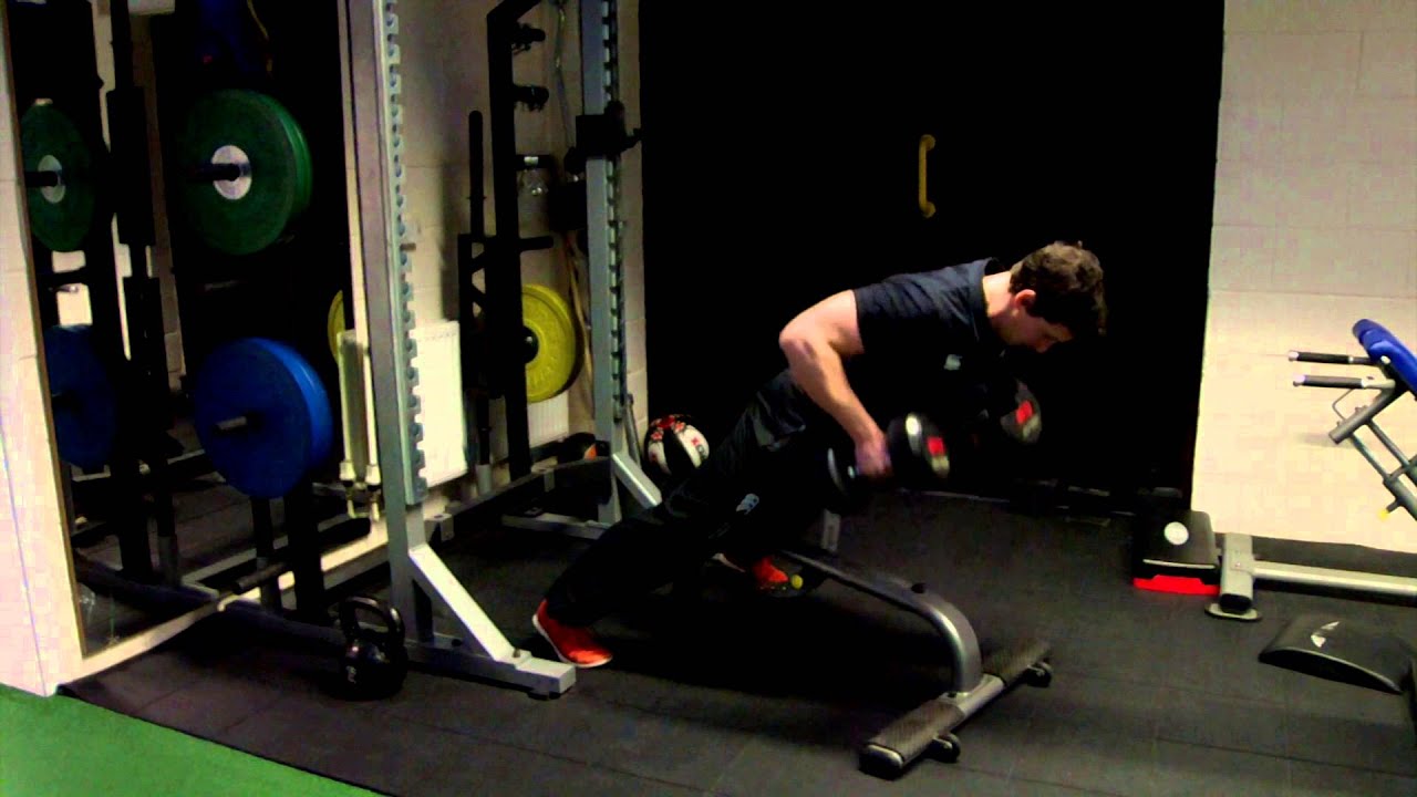 Exercise Demo: Lying Bench Dumbbell Rows (Batwings) - YouTube