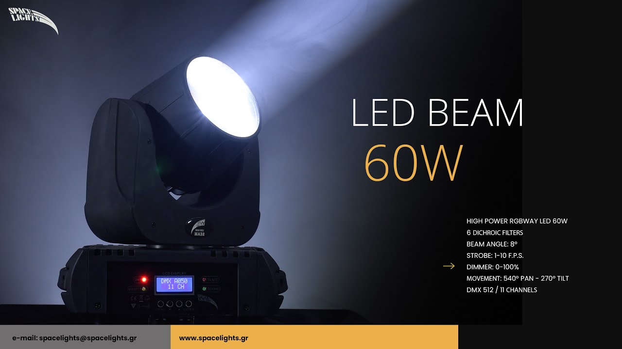 SPACE LIGHTS LED BEAM 60W - YouTube