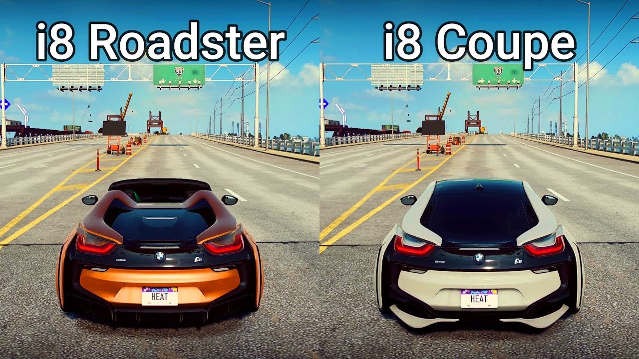 Nfs Heat Bmw I8 Roadster Vs Bmw I8 Coupe Drag Race Youtube