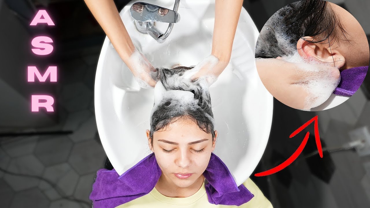 ASMR Hair Washing/Shampooing, Scalp Massage, Conditioning, & Hair ...