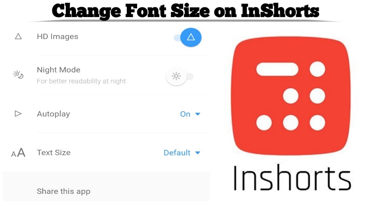 How To Change Font Size On InShorts App Change Text Size On InShorts how-to-change-font-size-on-inshorts-app-change-text-size-on-inshorts