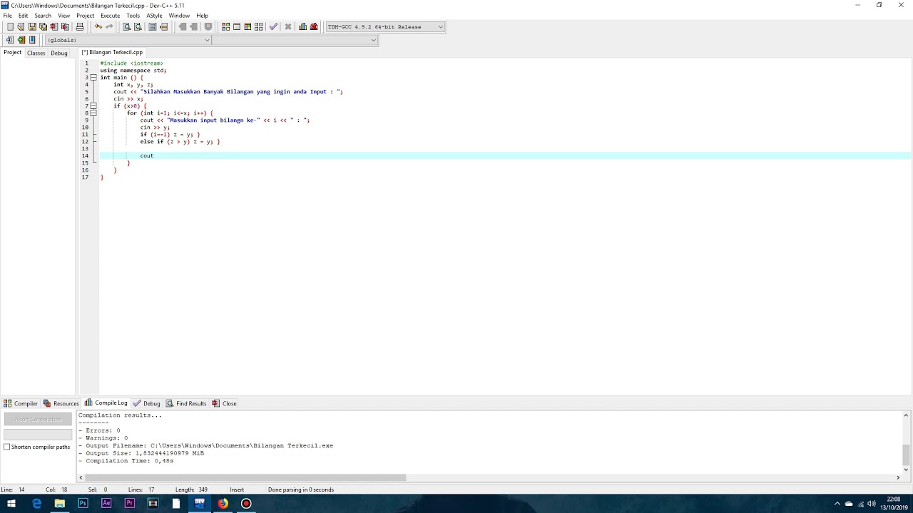 Program bilangan terkecil - YouTube