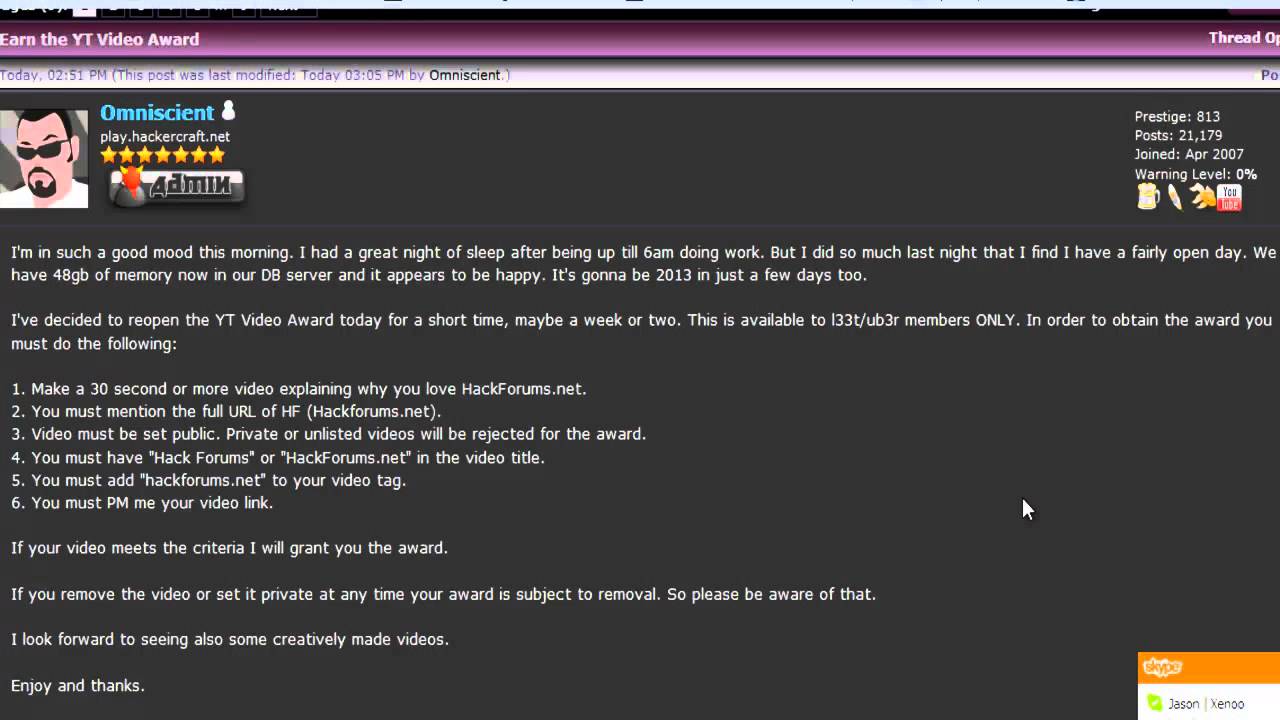 HackForums.net Youtube award App 2 - YouTube