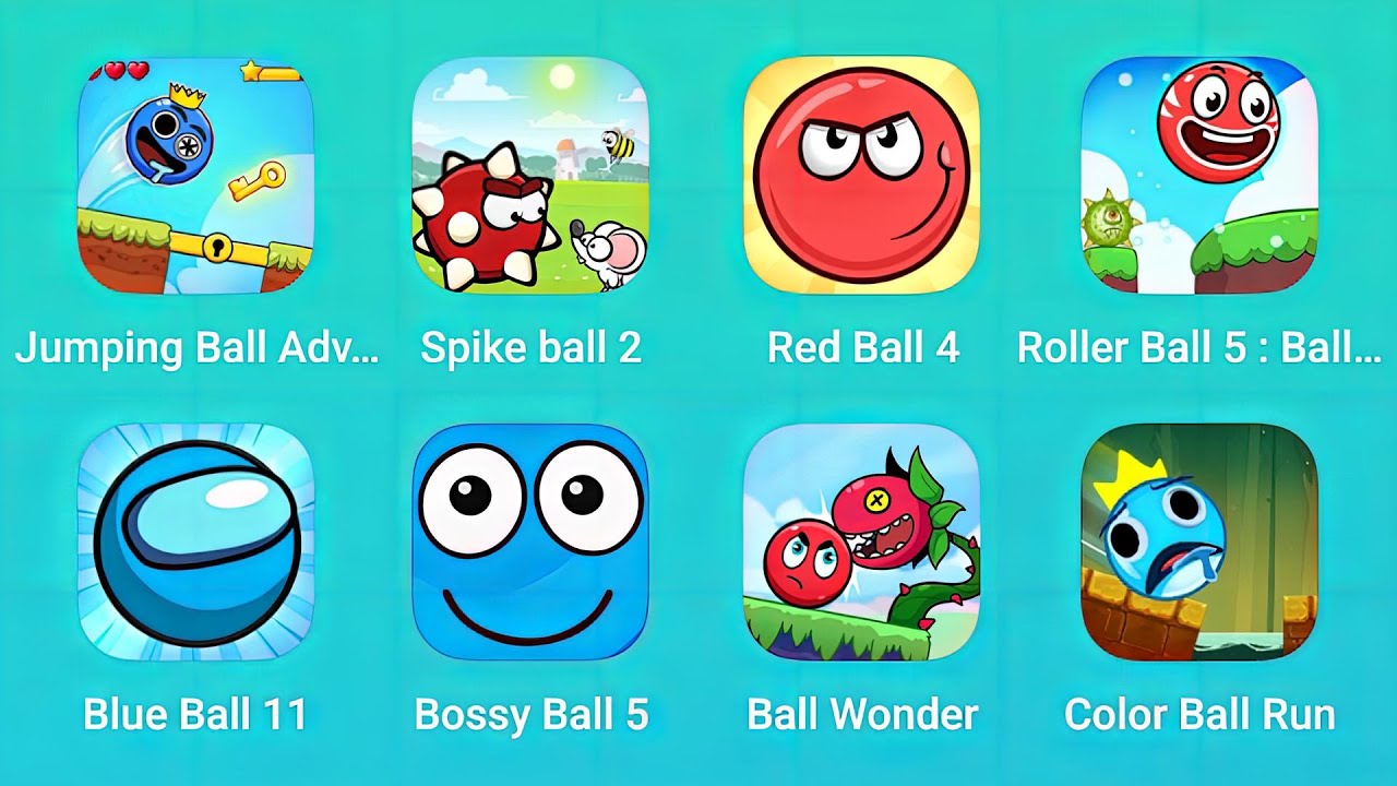 Jumping Ball Adventure, Spike Ball 2, Red Ball 4, Roller Ball 5, Blue ...