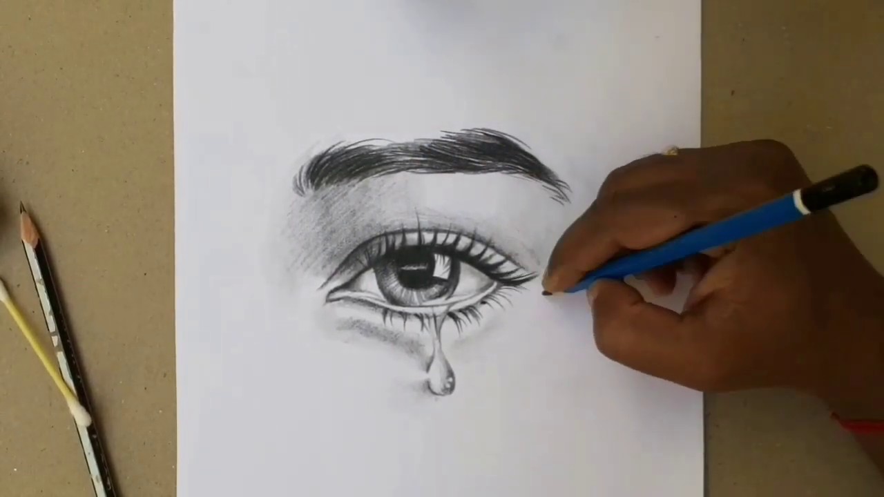 HOW TO DRAW A CRYING EYE - YouTube
