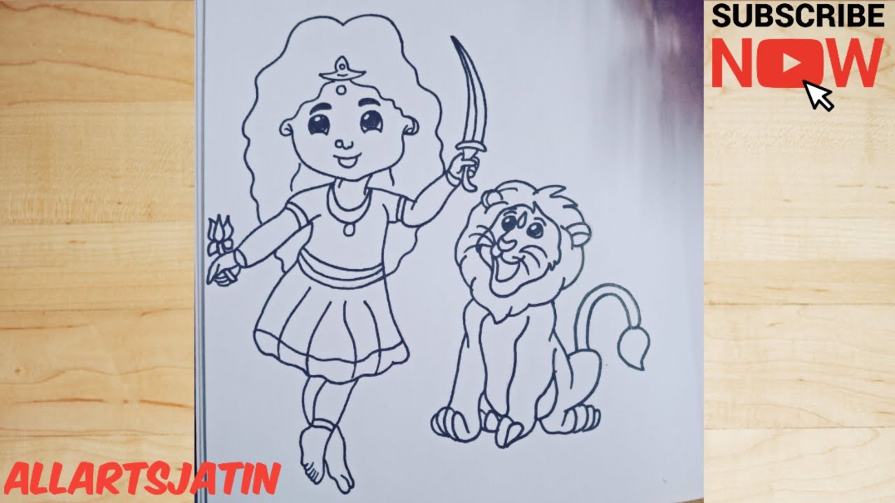 How To Draw Mata Katyayani Drawing |Easy Drawing Mata katyayani|Mata ...