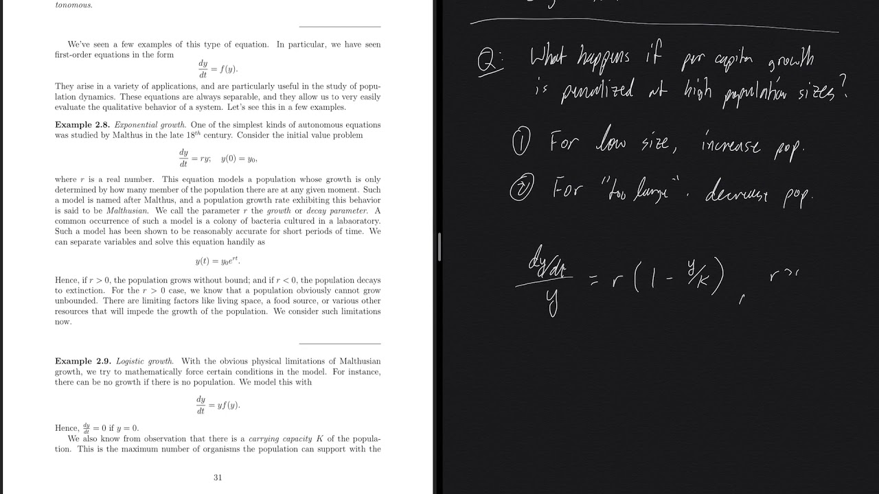 (ODE17) Autonomous ODE And Population Dynamics (Part 1/2) - Modeling ...