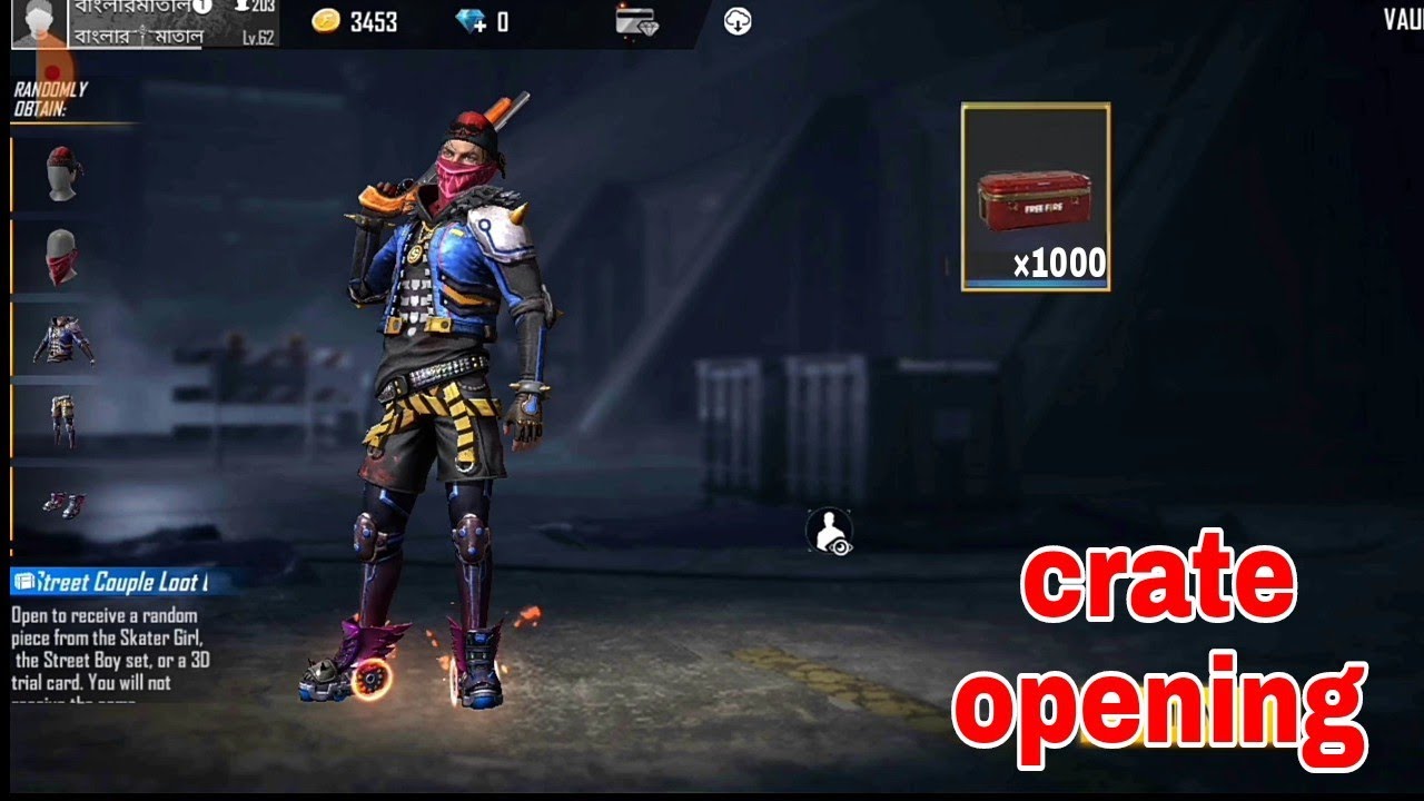 Free fire Crate open - YouTube