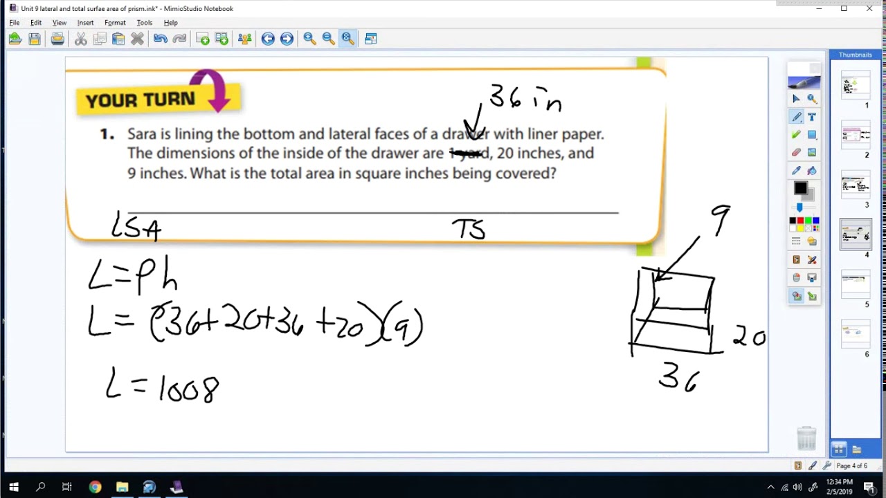 Lateral and total surface area of a prism 8th grade - YouTube