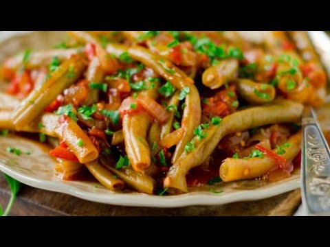Green beans with olive oil ...Arabic traditional dish... - YouTube