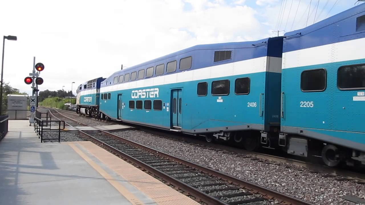 Coaster #3001 & Coaster #2303 Depart From Sorrento Valley Station 07-05 ...