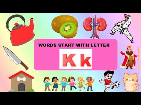 Kk words for kids | objects starts with letter K | K words - YouTube