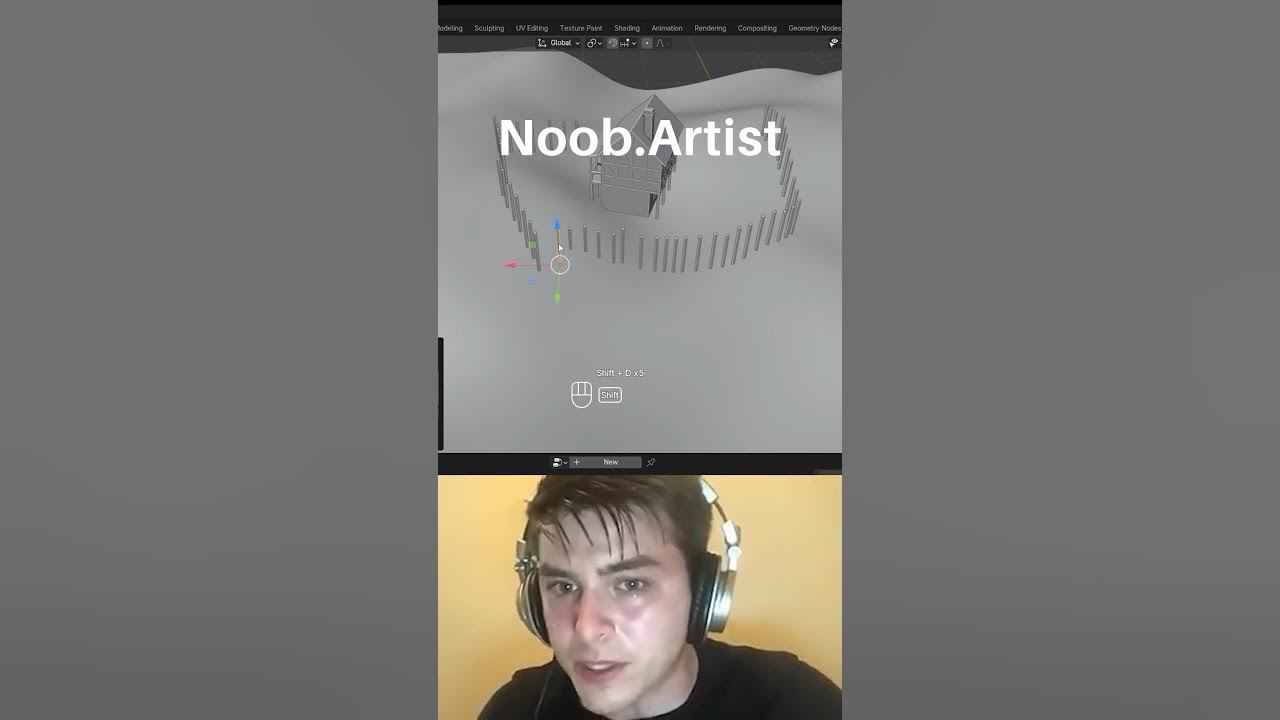 Noob vs Pro artist: array on curve #blendertutorial #blender #blendercommunity #blender3d #b3d ...