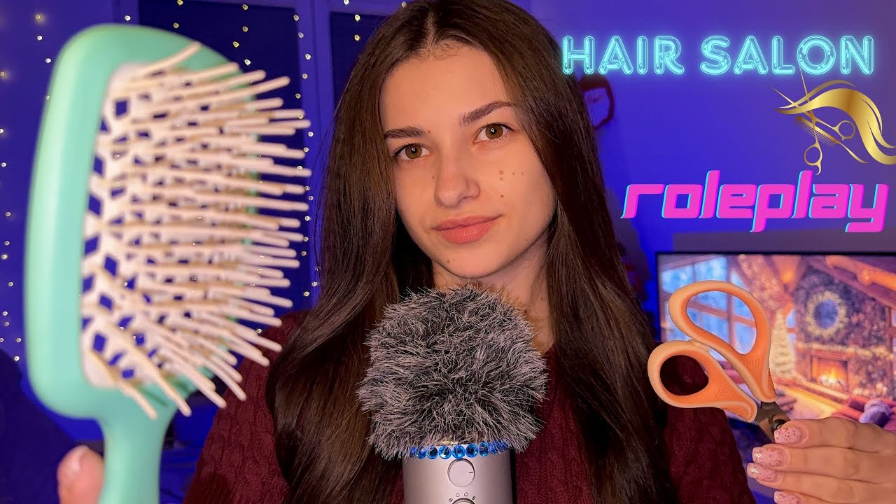 ASMR - Roleplay Hair Salon 💇‍♀️🫶(brushing, trim, styling) - YouTube