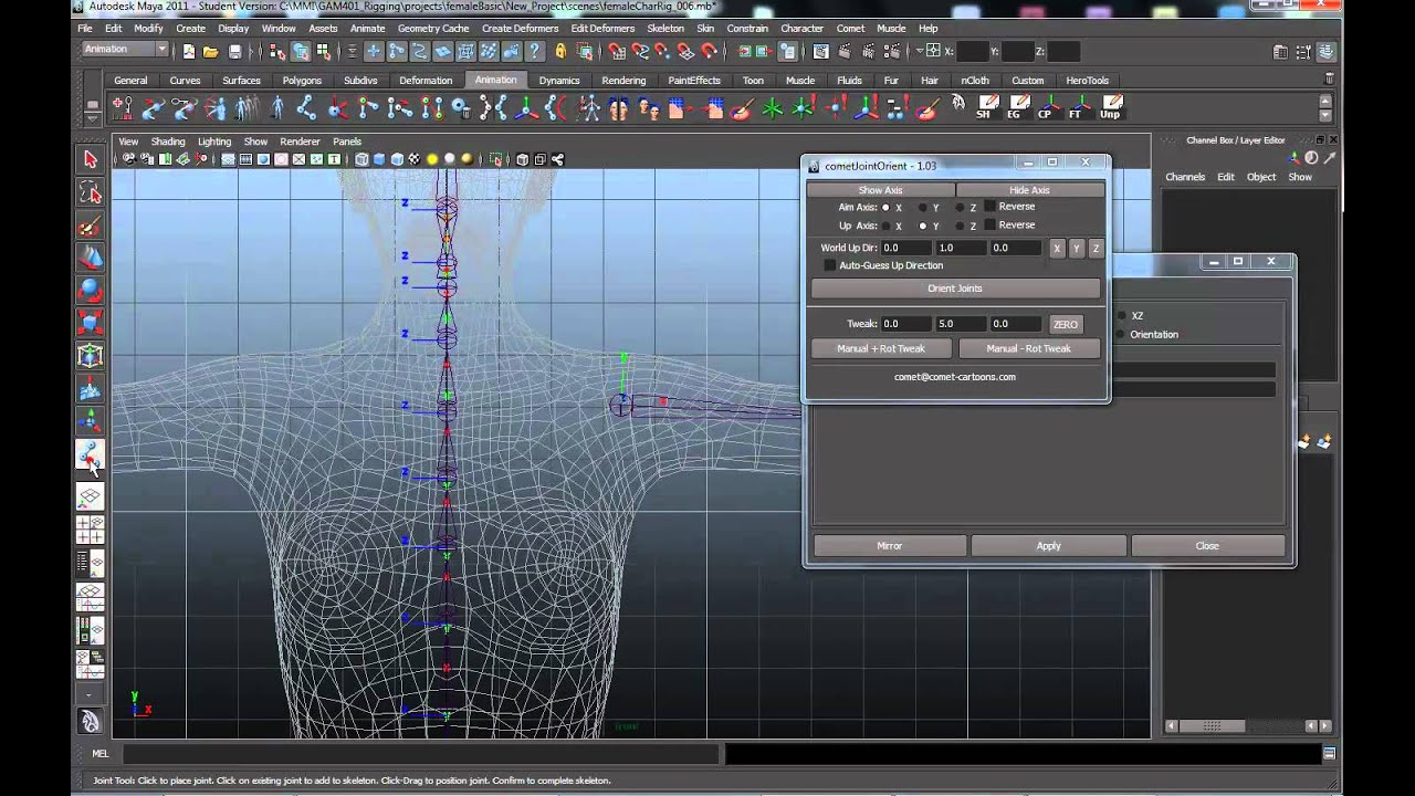Maya Character Rigging (Session #1 -- part 6/6) -- Creating Joints for ...