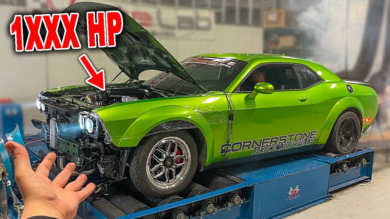TWIN TURBO DODGE DEMON MAKES BIG POWER ON DYNO! - YouTube