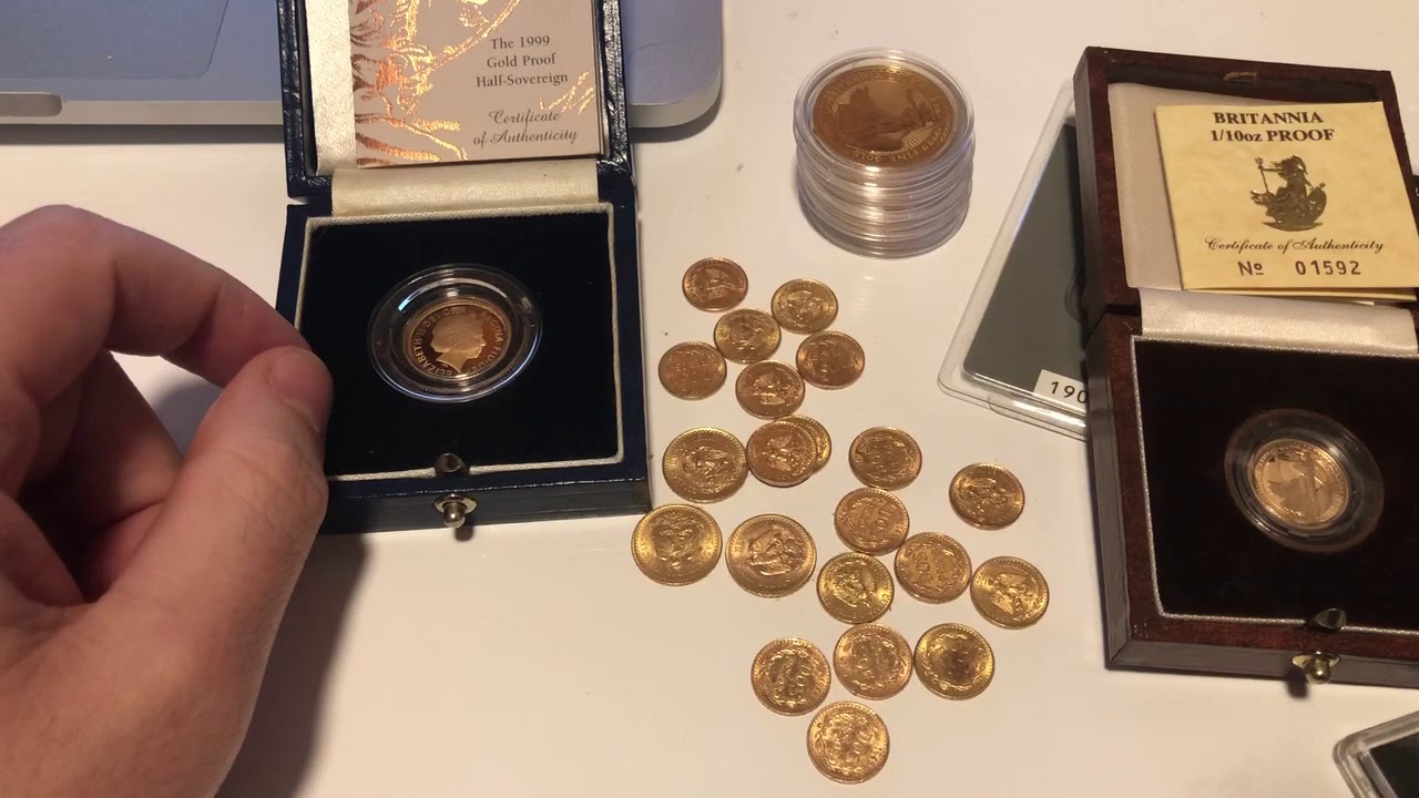 130 grams of gold coins - YouTube