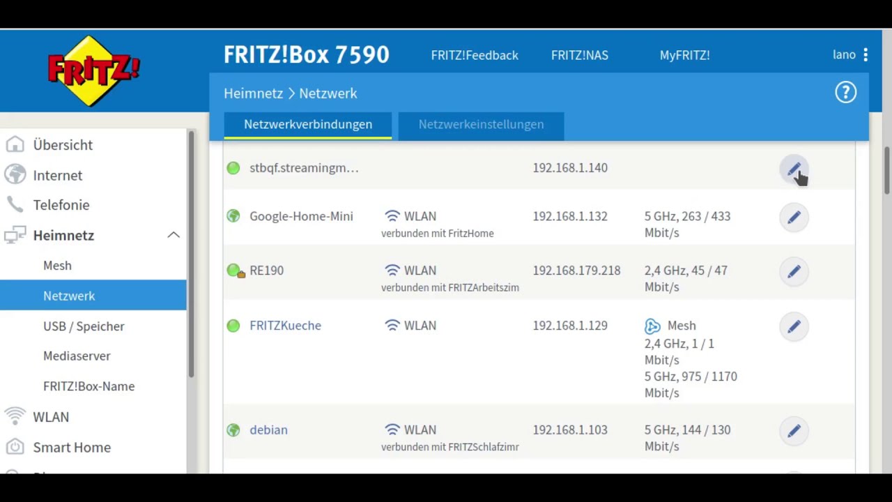 Fritz!Box DHCP Hostnamen setzen. - YouTube